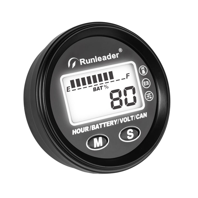 Runleader RL-BI025BC LCD 12V to 48V Battery Level Indicator, Hours and