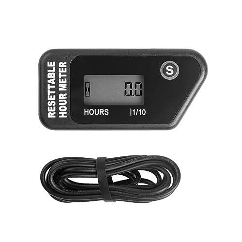Runleader RL-HM016H Digital Maintenance Hour Meter, Resettable Job Tim