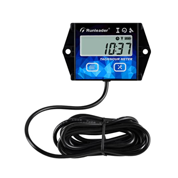 Runleader RL-HM011HA Digital Hour Meter Tachometer Gauge RPM Alert Bac