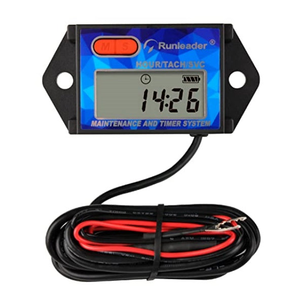 Runleader RL-HM027A Self Powered Digital Tach Hour Meter, RPM Alert, M